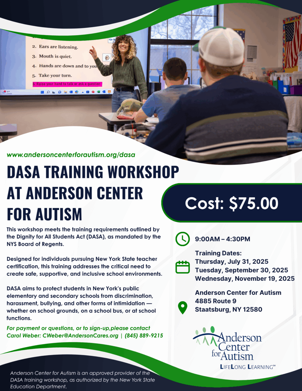 DASA Training Workshop at Anderson Center for Autism | Anderson Center ...